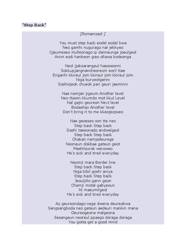 "Step Back": (Romanized:) | PDF