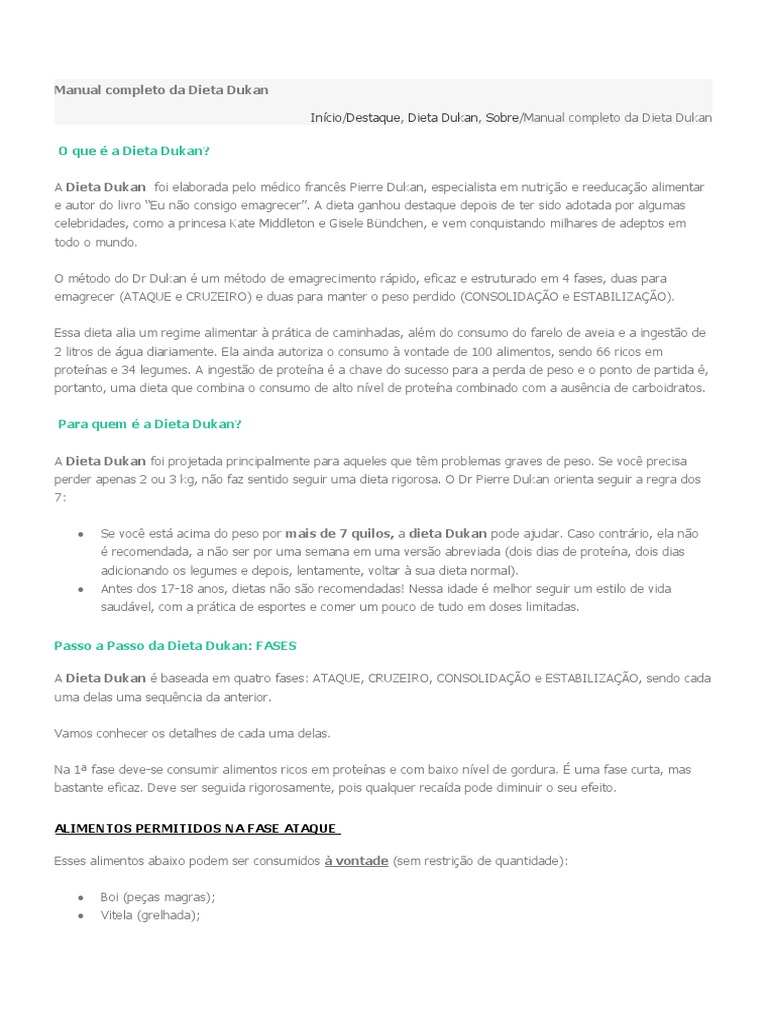 Manual Completo Da Dieta Dukan Pdf Alimentos Soja