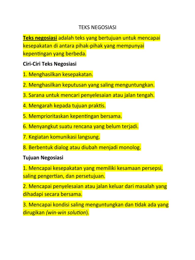Teks Negosiasi | PDF