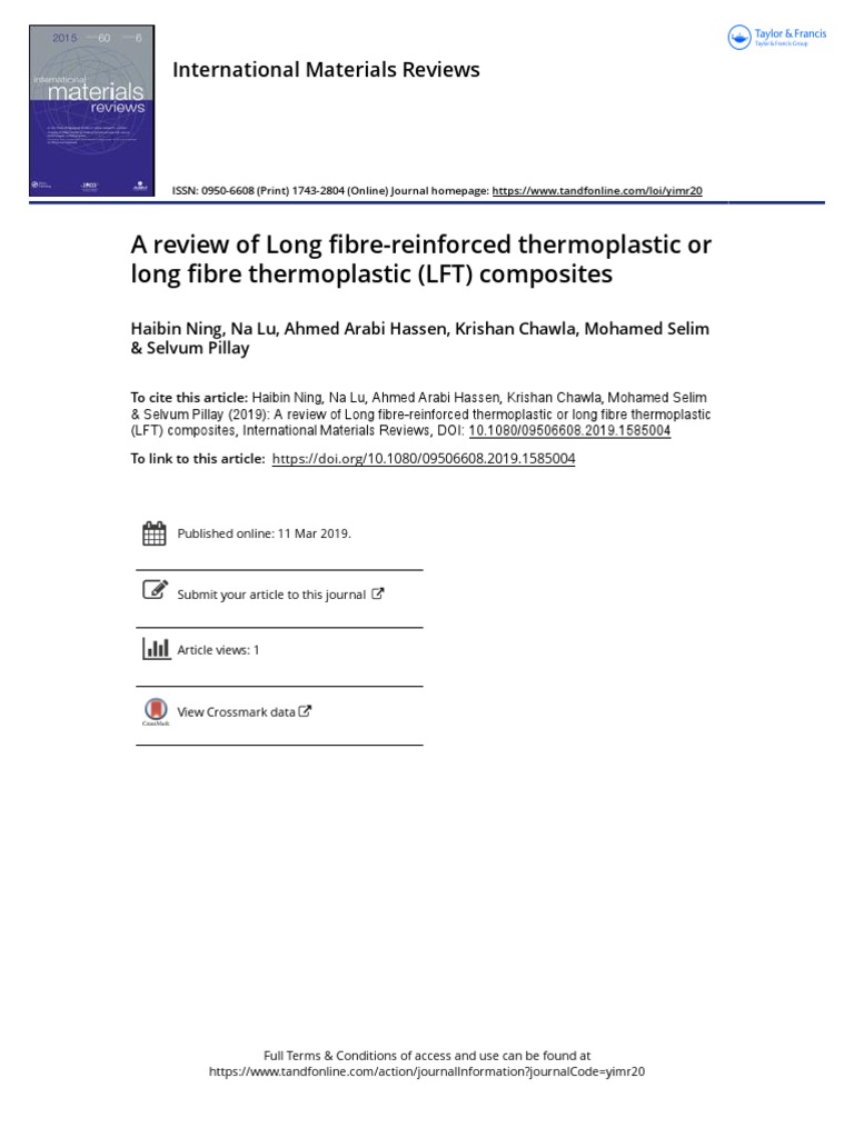 A Review of Long Fiber-Reinforced Thermoplastics For LFT Composites ...