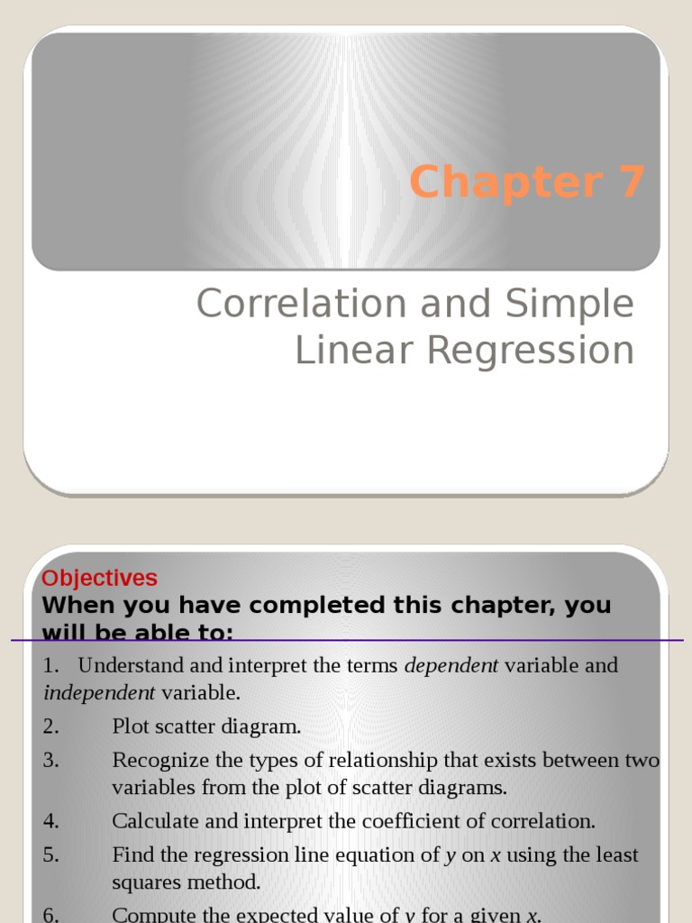 Correlation and Simple Linear Regression | PDF | Teaching Mathematics ...