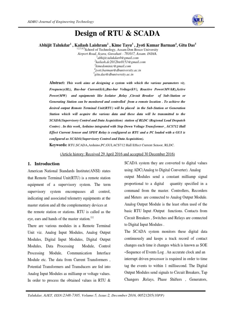 Engineering SCADA & RTU Design | PDF | Relay | Rectifier
