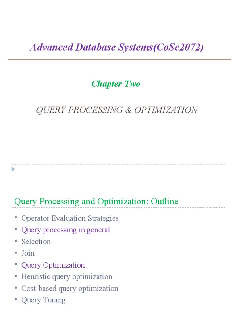Chapter - 2 Query Processing | PDF | Database Index | Relational Database