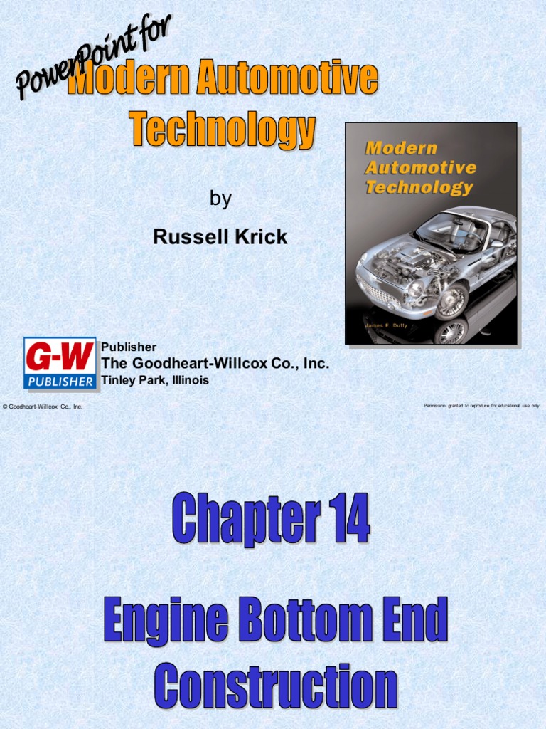 CHAPTER 14 Engine Bottom End | PDF | Piston | Cylinder (Engine)