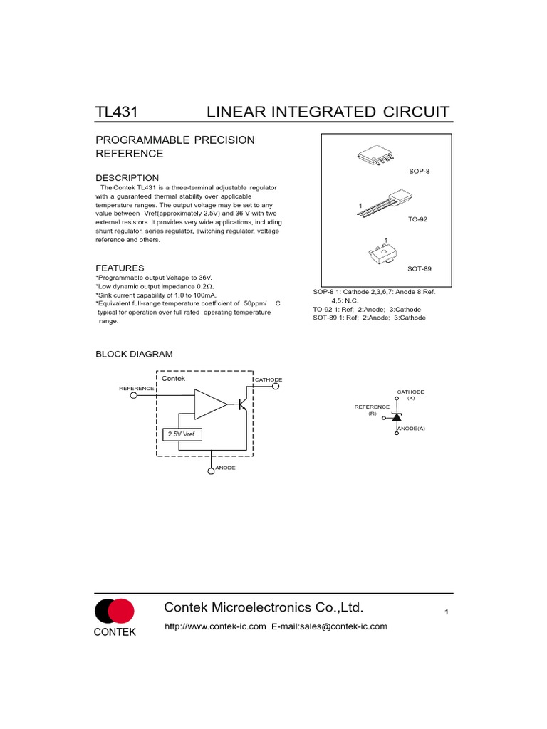 TL431 | PDF | Electronic Circuits | Electrical Engineering