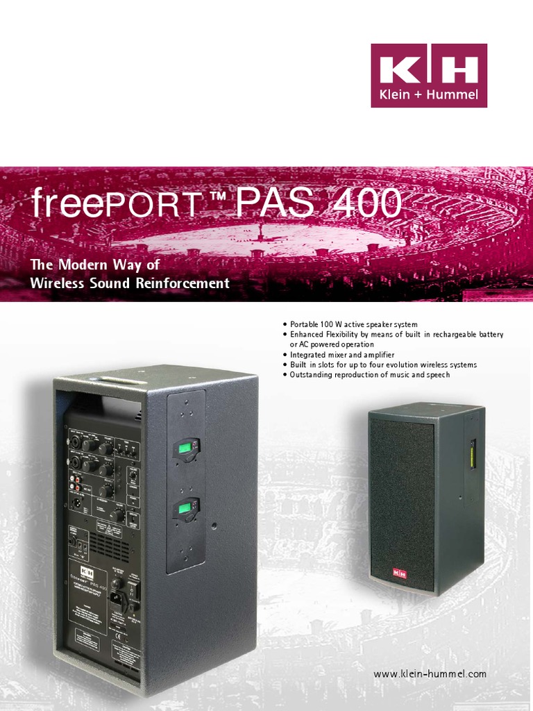 Freeport Pas400 | PDF | Loudspeaker | Microphone