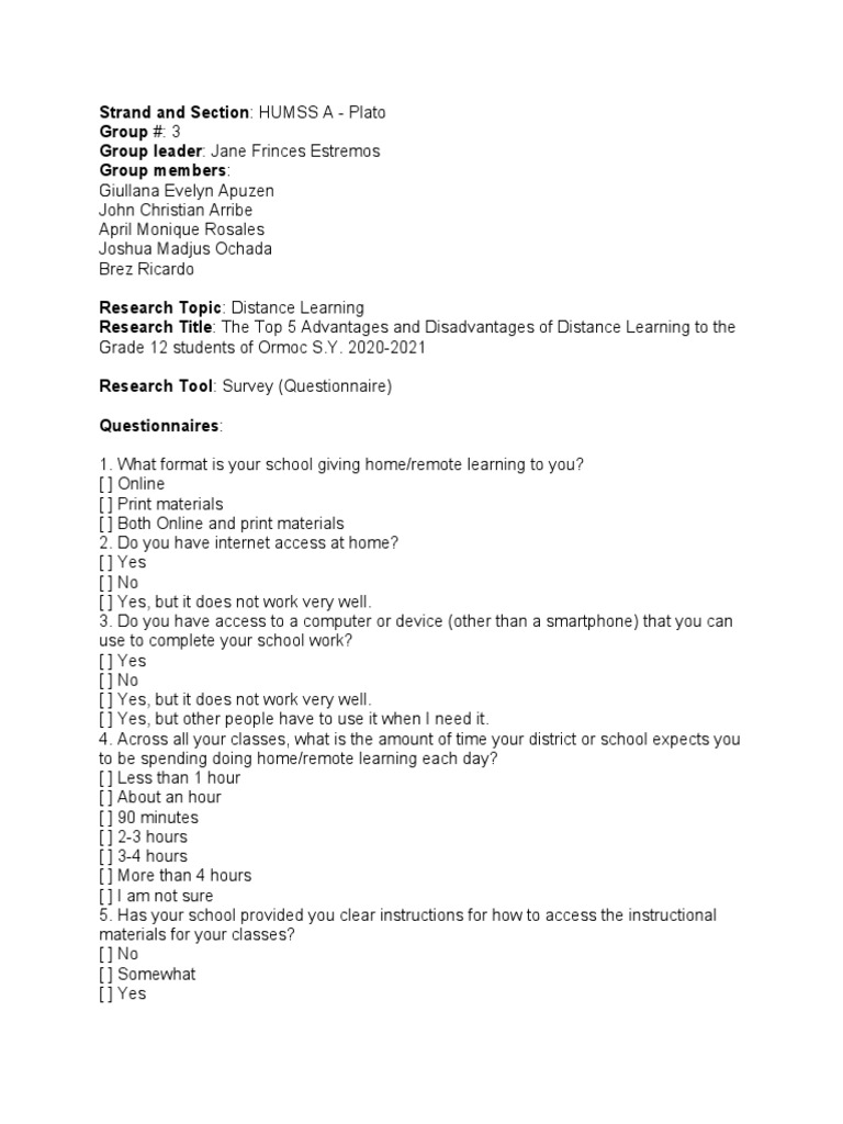 Sample Research Question | PDF | Career & Growth | Self-Improvement