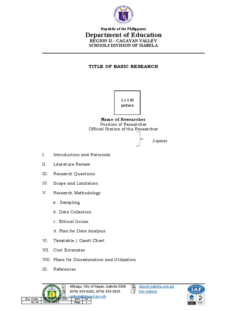 FM-SGO-RES-004 Basic Research Proposal Template | PDF
