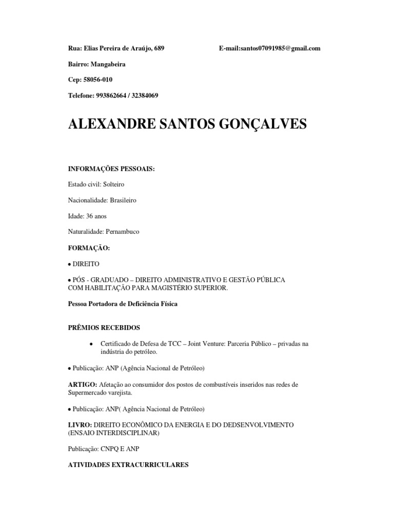 Currículo - Alexandre. | PDF