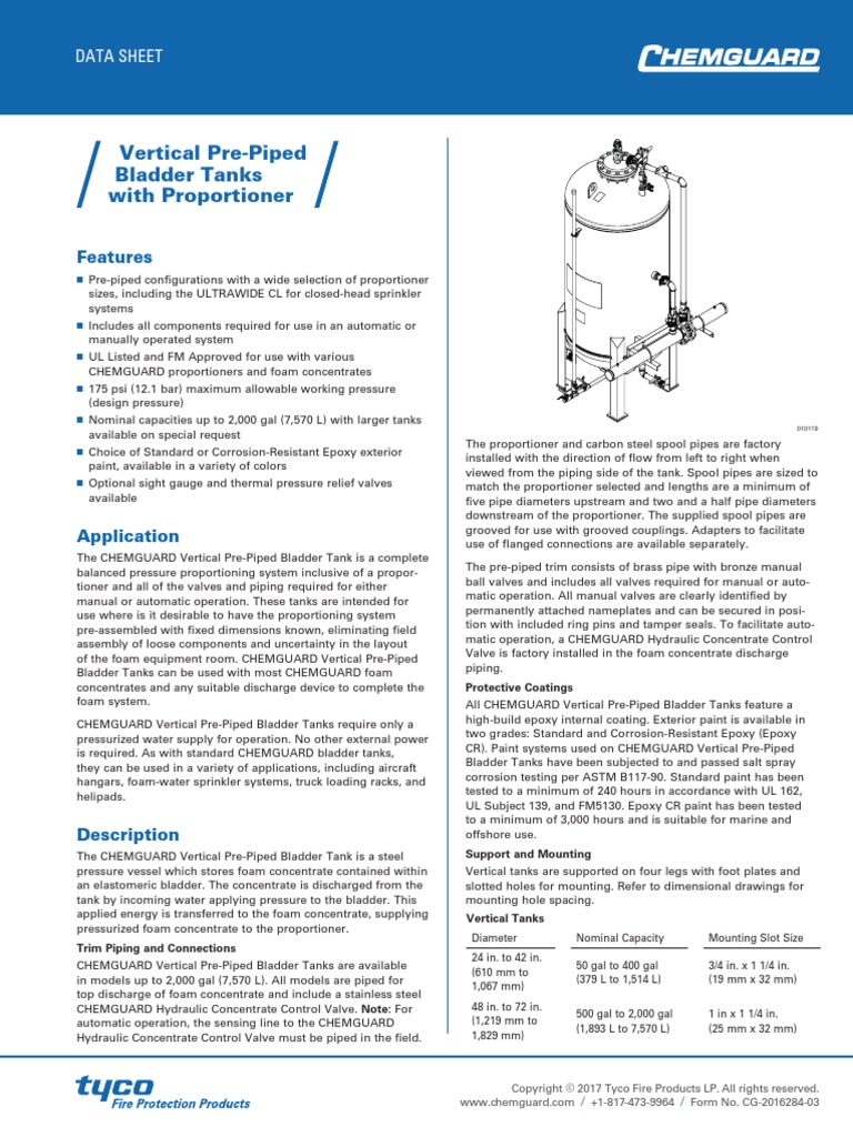 Pre-Piped Vertical Bladder Tanks | PDF | Pipe (Fluid Conveyance) | Valve