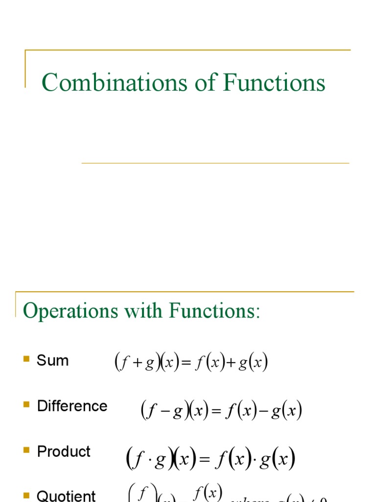 Lesson 3B - Combinations of Functions | PDF | Mathematics ...