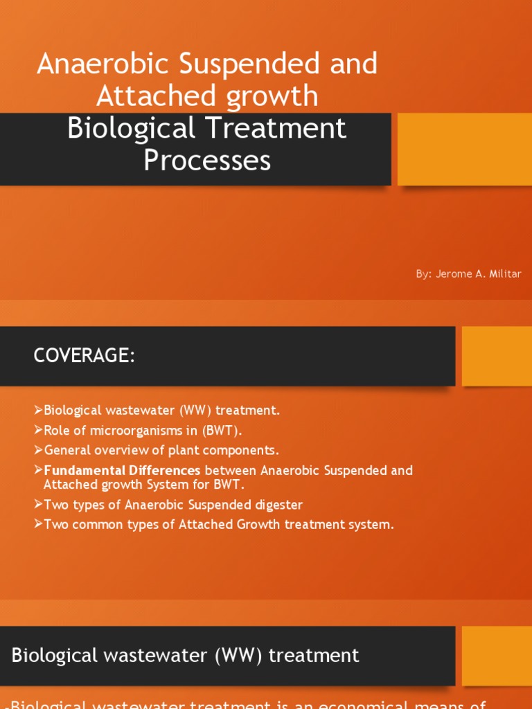 Anaerobic Suspended and Attached Growth Biological Treatment Processes ...
