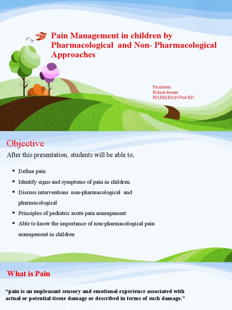 Lecture 6 Pain Management in Children by Pharmacological and Non | PDF ...