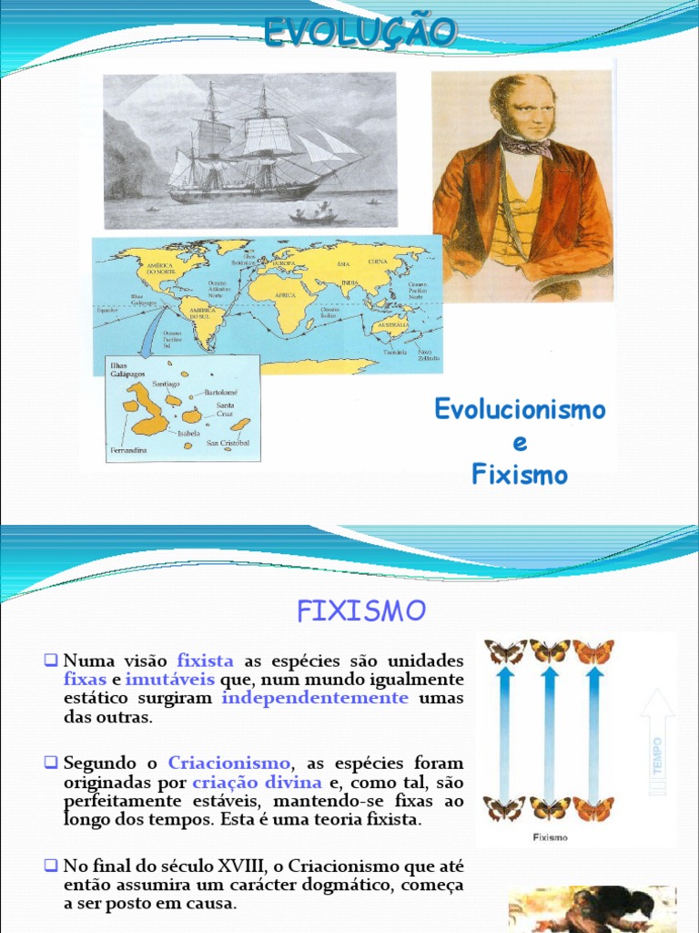 Evolucionismo e Fixismo | PDF | Evolução | Seleção natural