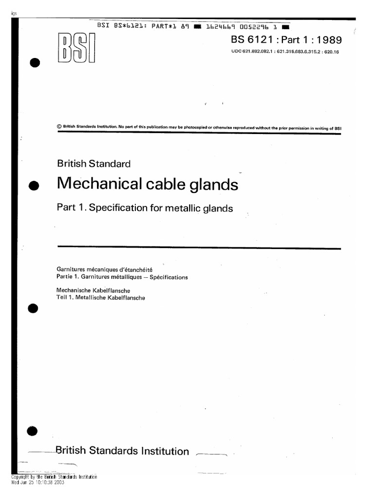 BS 6121-1 1989 | PDF