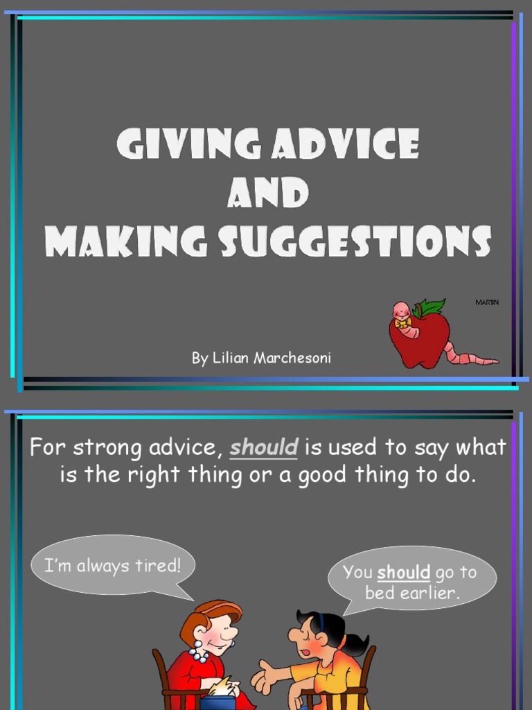 Giving Advice and Making Suggestions 1 | PDF | Human Communication | Syntax