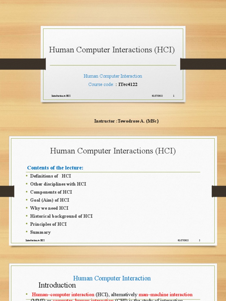 Human Computer Interactions (HCI) | PDF | Human–Computer Interaction | Graphical User Interfaces