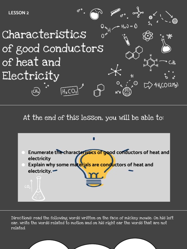 Characteristics of Good Conductors of Heat and Electricity: Lesson 2 ...