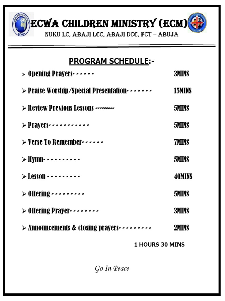 Ecwa Children Ministry | PDF