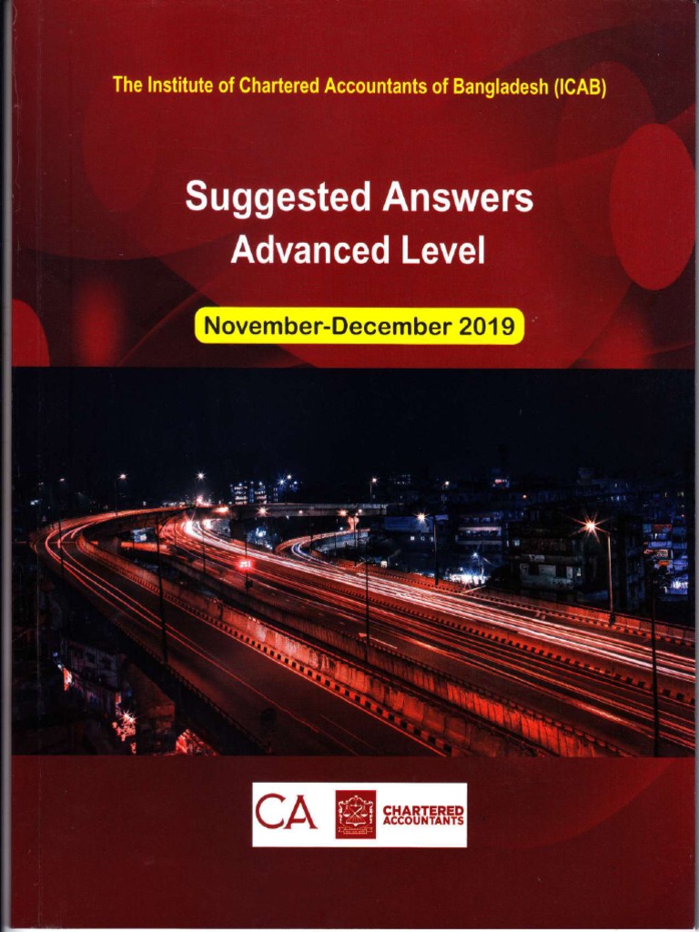 ICAB Advanced Level Suggested Answers November December 2019 | PDF ...