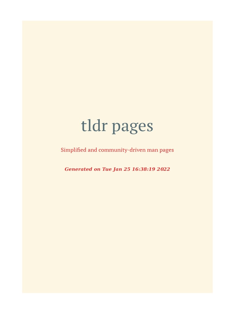 TLDR Pages: Android Command Guide | PDF | File Transfer Protocol | Android (Operating System)