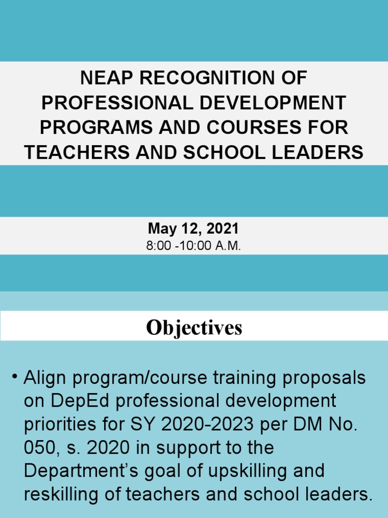Neap Recognition of Professional Development Programs and Courses For ...
