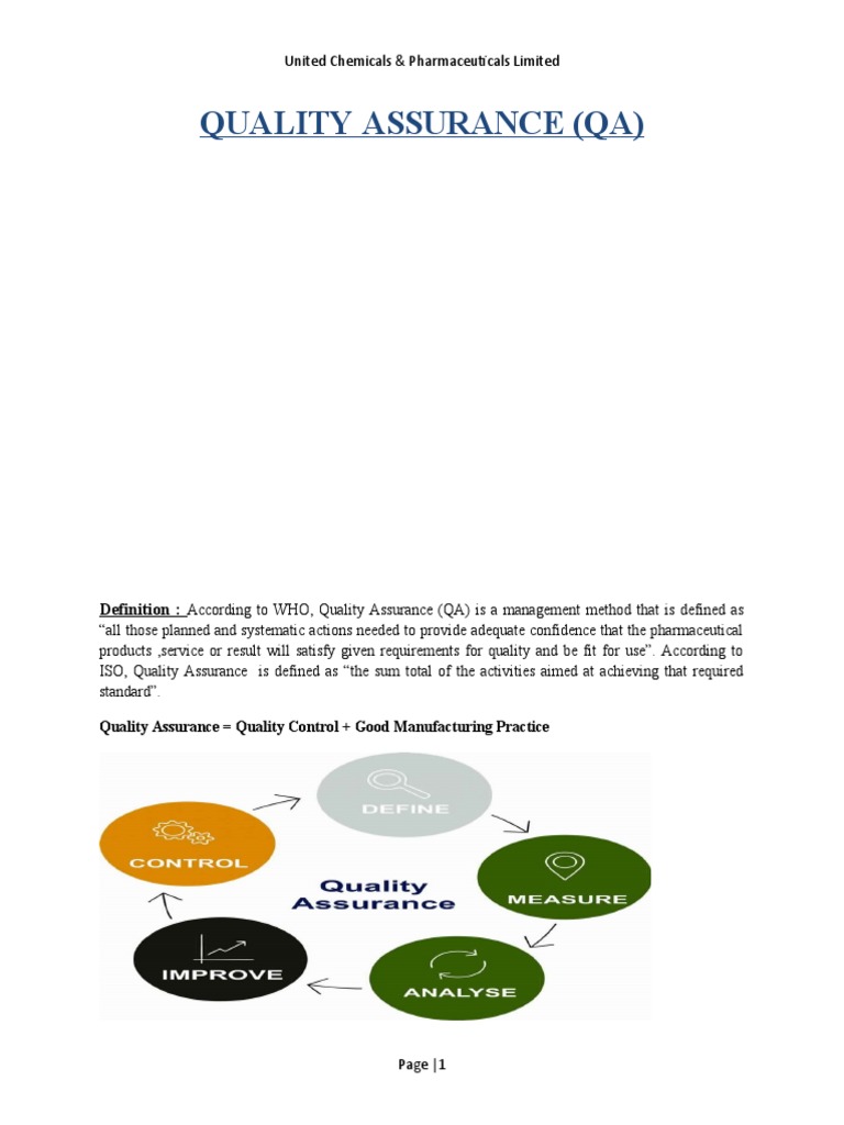 Quality Assurance | PDF | Tablet (Pharmacy) | Verification And Validation