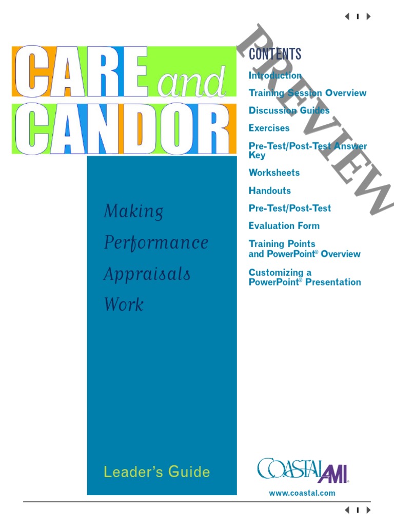 Making Performance Appraisals Work Leader S Guide Pdf Performance