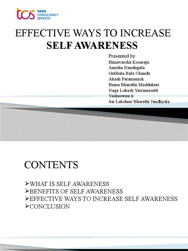 Effective Ways To Increase Self Awareness: Presented by | PDF | Self ...