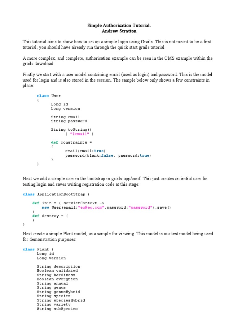 Simple Grails Login Tutorial | PDF | Login | Password