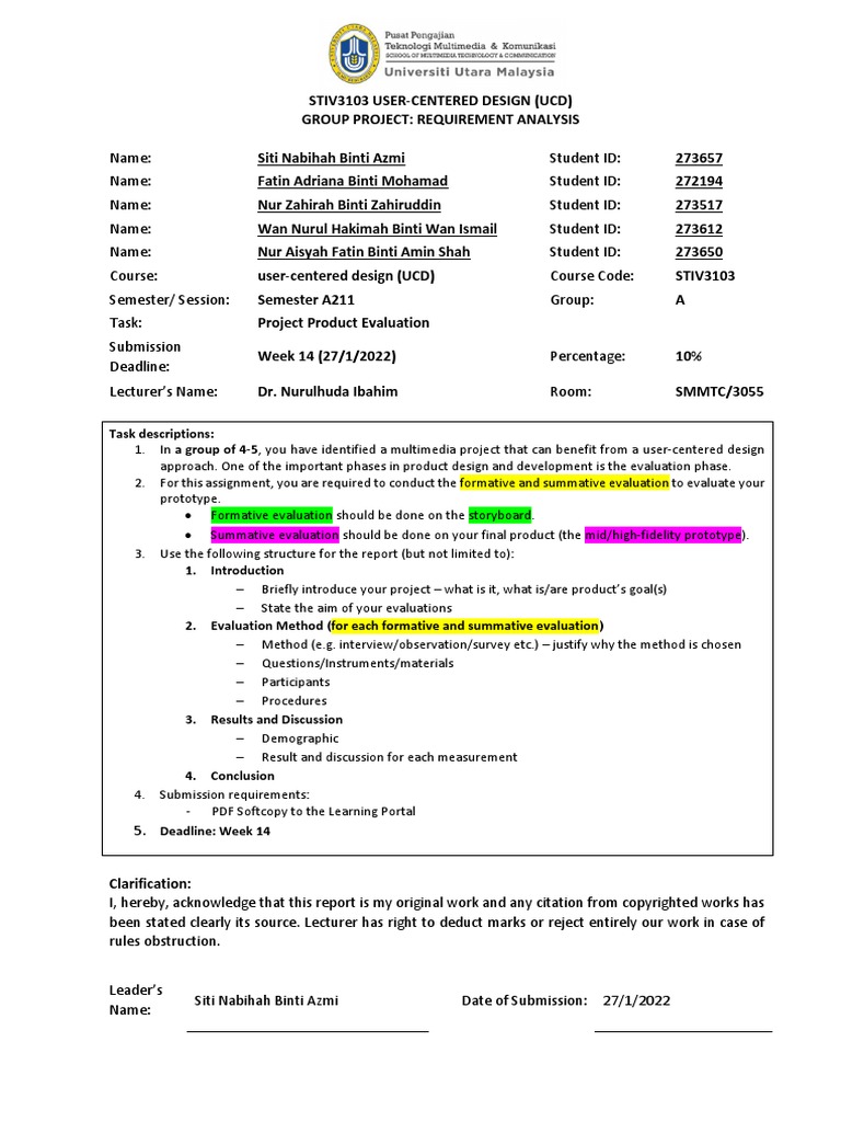 UCD Evaluation Result | PDF | Usability | Questionnaire