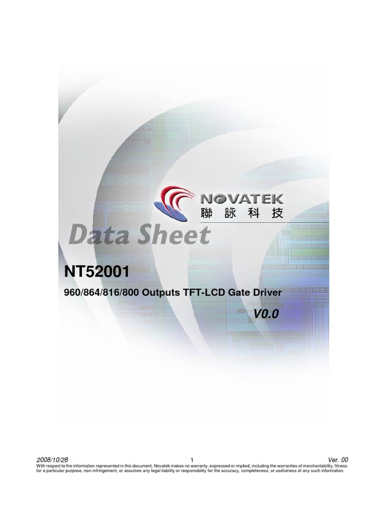960/864/816/800 Outputs TFT-LCD Gate Driver | PDF | Implied Warranty ...