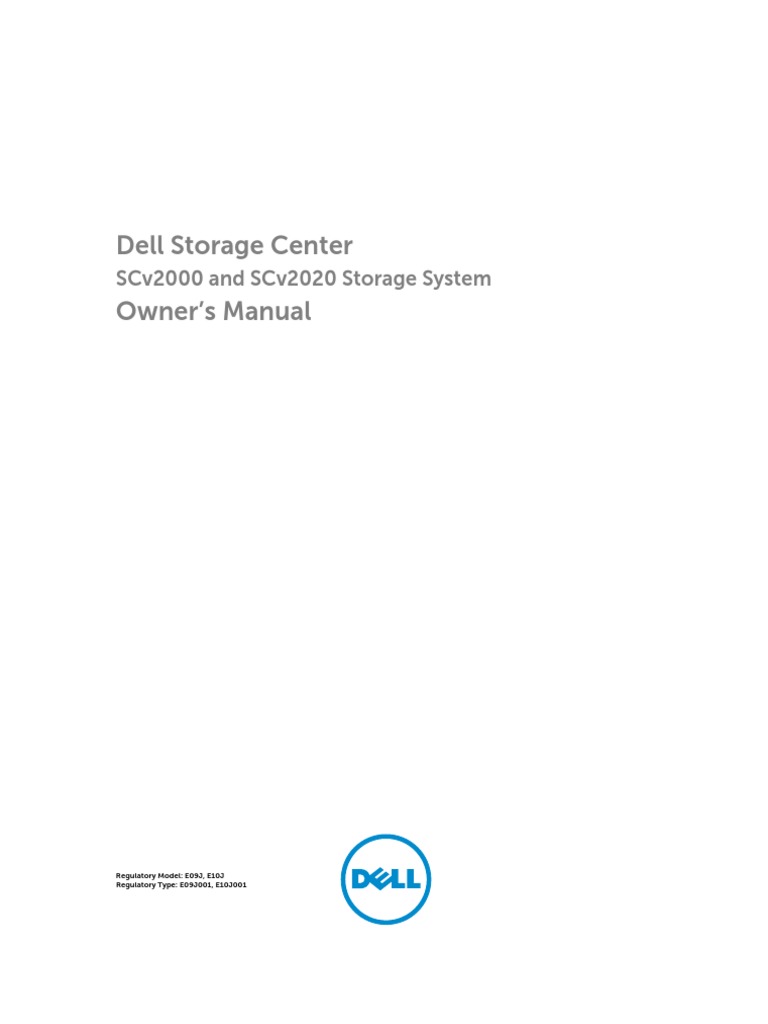 Dell Storage Center Owner'S Manual: Scv2000 and Scv2020 Storage System ...