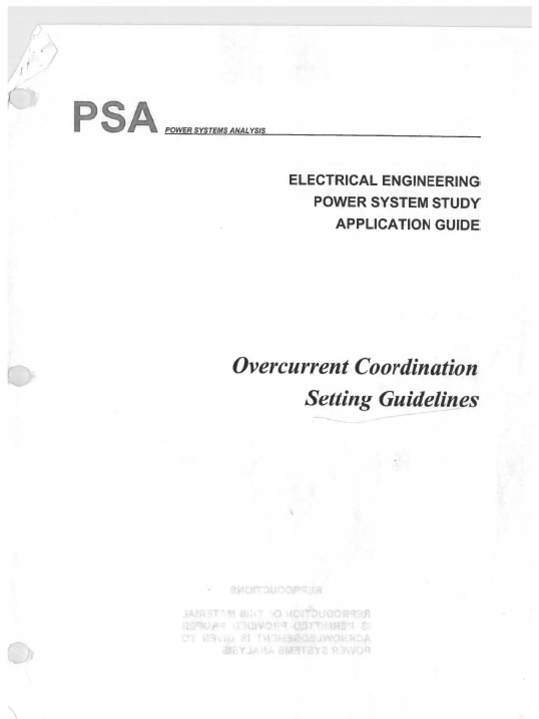 PSA Overcurrent Coordination | PDF