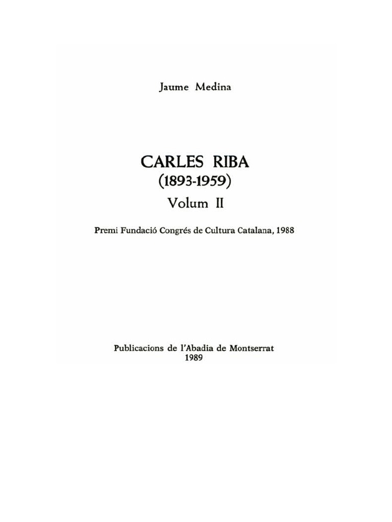 Jaume Medina, Carles Riba (Apunts Sobre Antígona) | PDF