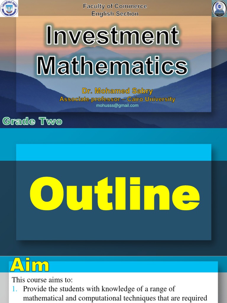 Lecture1 Chapter 1 Invmath2021 Updated Pdf Interest Present Value