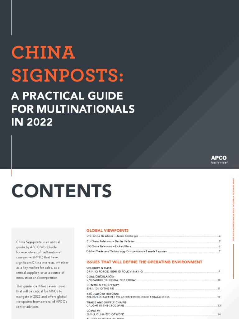 China Signposts: A Practical Guide For Multinationals in 2022 | PDF ...