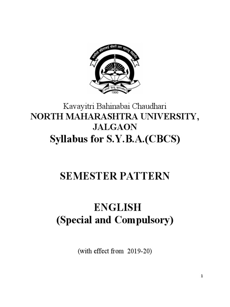 SYBA English Literature Specialization Syllabus for Semesters III and ...