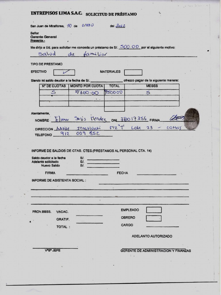 Elmer Solis Prestamos Efectivo | PDF