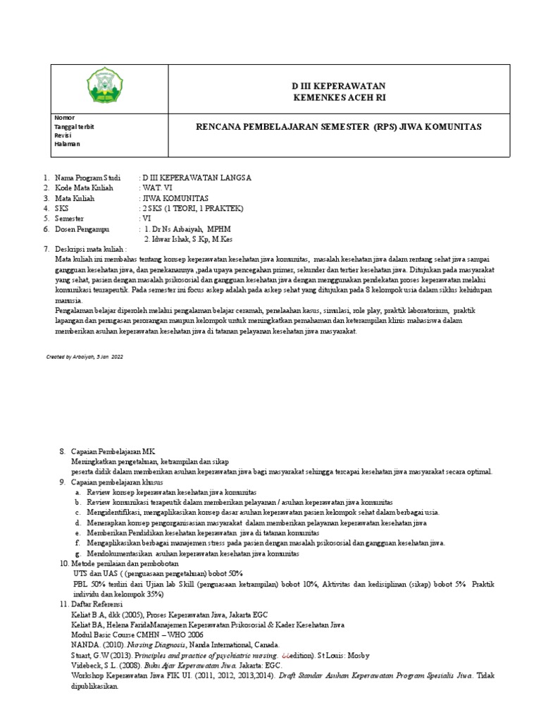 Rps Jiwa Komunitas 2022 | PDF | Karier & Perkembangan | Pengembangan Diri