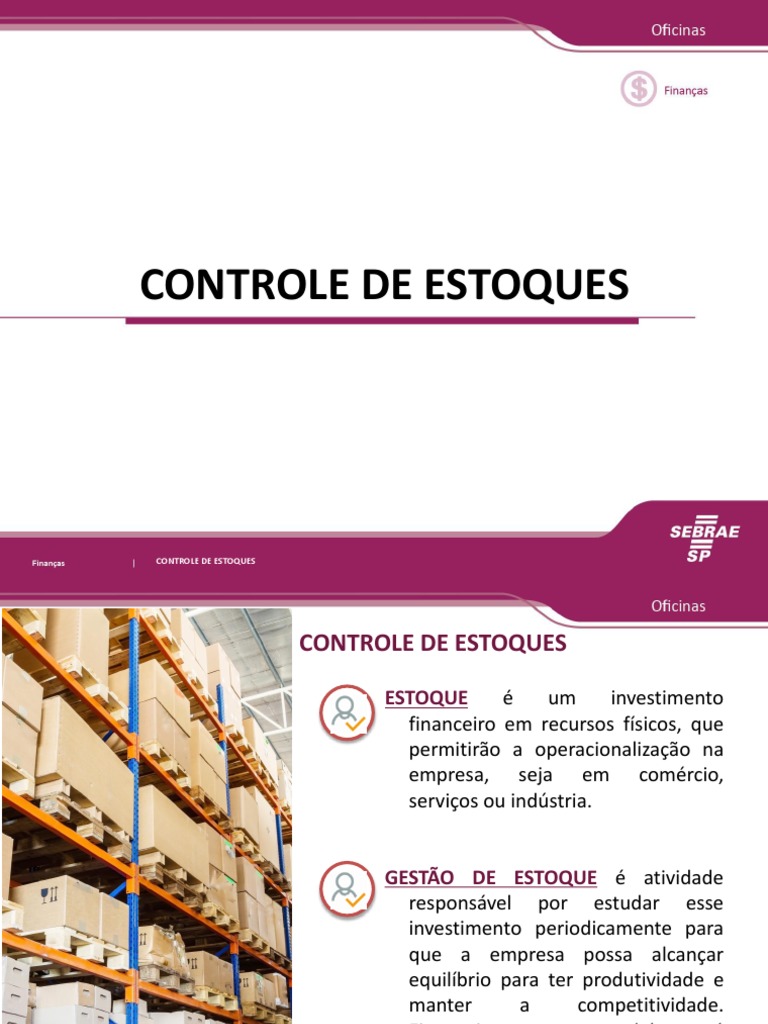 Slides - Sebrae Live Controle de Estoques | PDF | Empréstimos | Processo de negócios