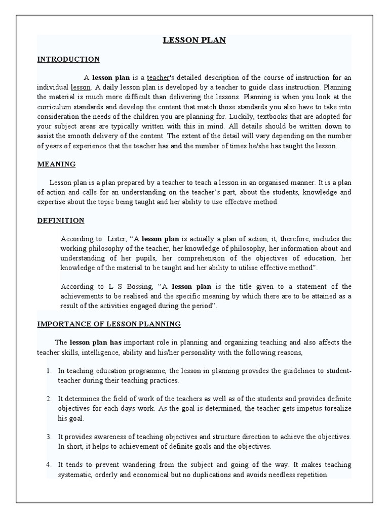 Lesson Plan | Download Free PDF | Lesson Plan | Teachers