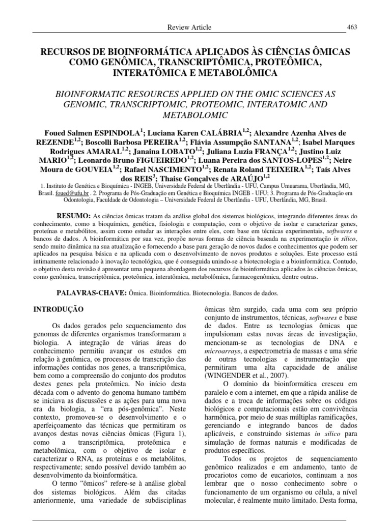 Recursos de Bioinformática Aplicados às Ciências Ômicas | PDF ...