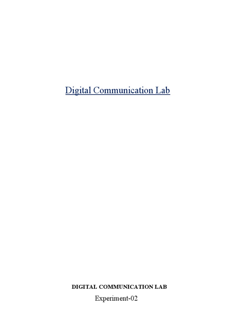 Digital Communication Lab: Experiment-02 | PDF