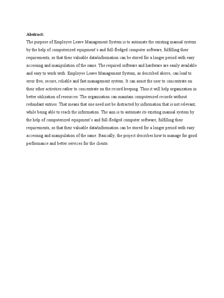 Employee Leave Management System Overview | PDF | Software Development ...