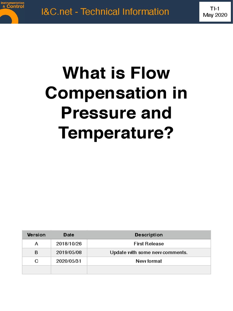 Pressure and Temperature Flow Compensation Formula | PDF | Fluid ...