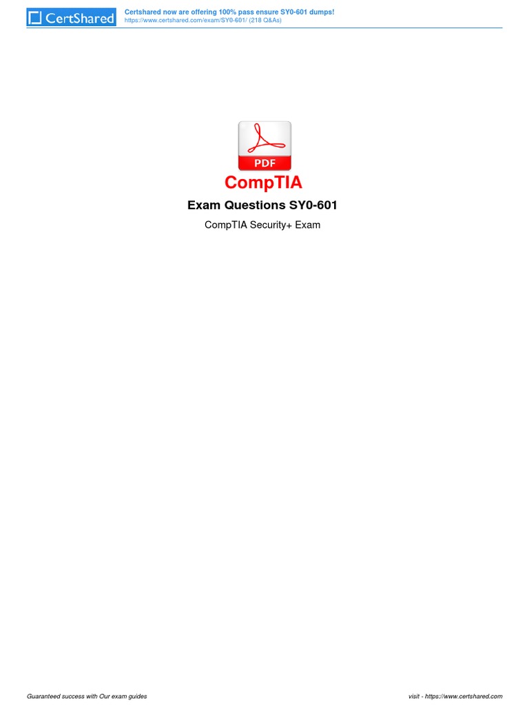 Comptia: Exam Questions Sy0-601 | PDF | Password | Domain Name System