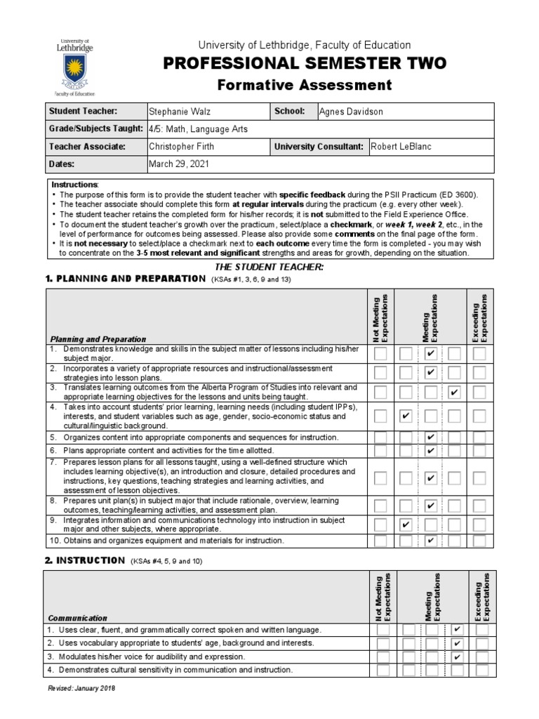 PSII Formative Assessment Guide | PDF | Educational Assessment | Teachers