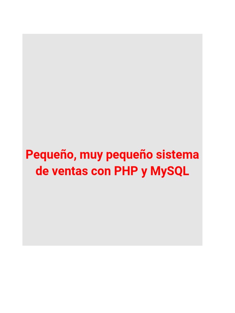Sistema de Ventas-PHP | PDF | Php | Mi sql