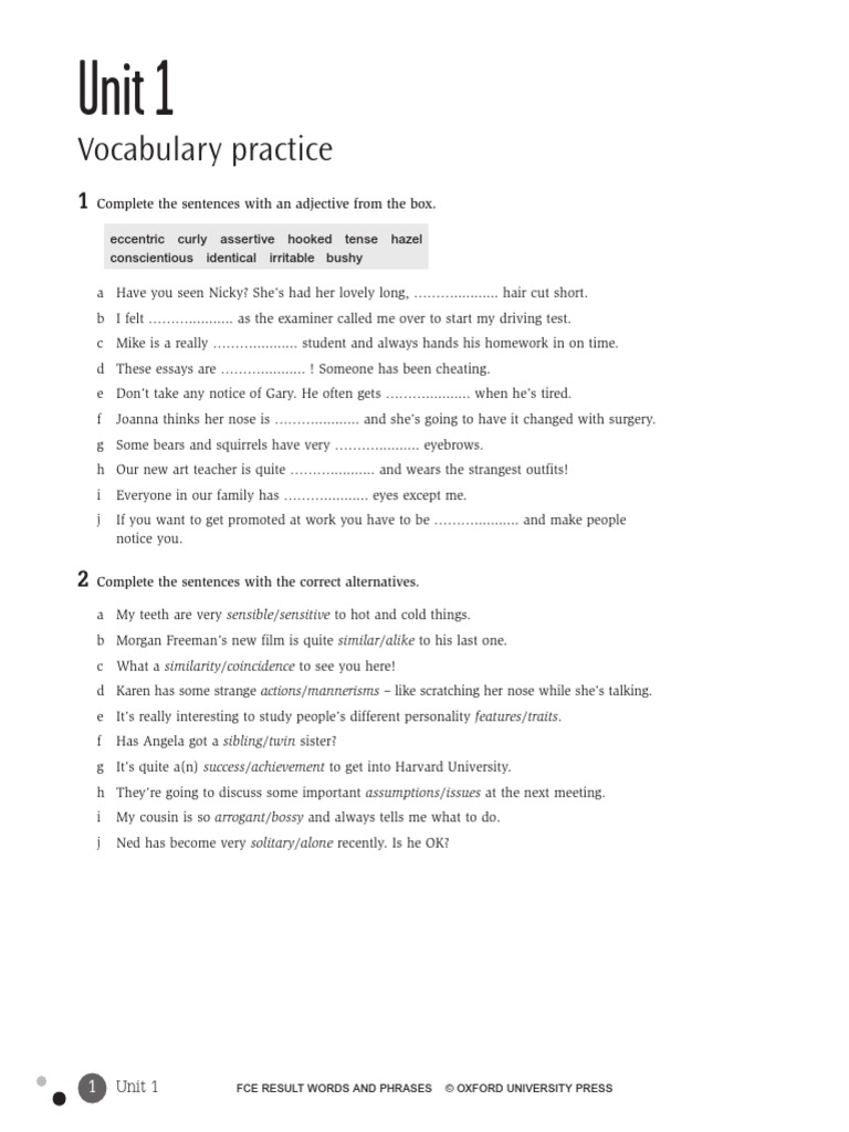 Fce Result Practice Exercises | PDF | Language Arts & Discipline